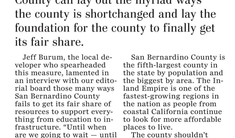 The Sun / Daily Bulletin: Yes on EE in SB County to Get Fair Share ...